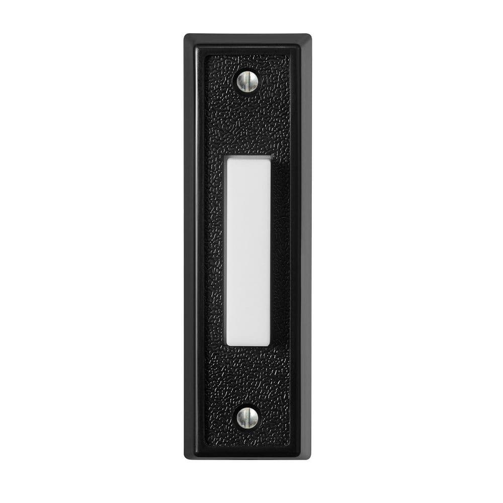 Heath Zenith Black Plastic Wired Lighted Push Doorbell Button 91009285 ...