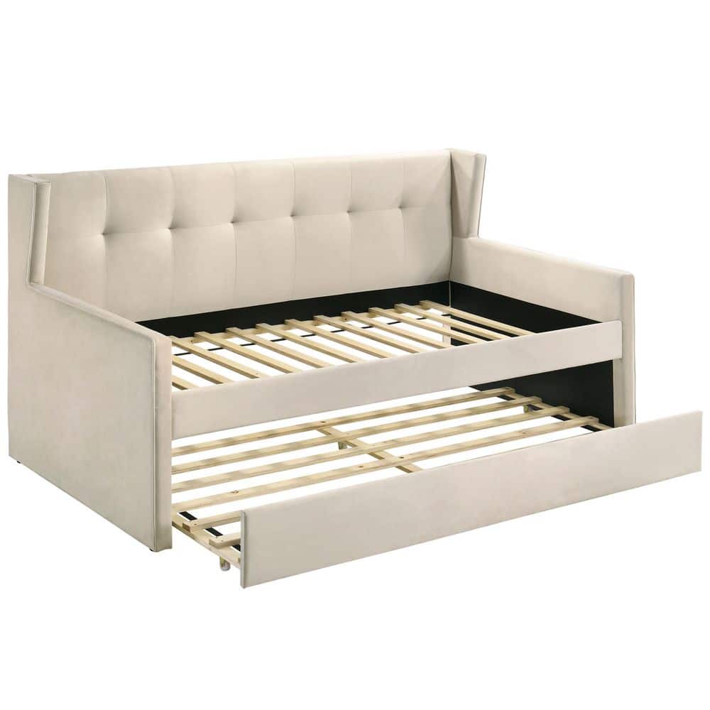 Furniture of America Godones Beige Twin Daybed with Trundle IDF-1932BG ...