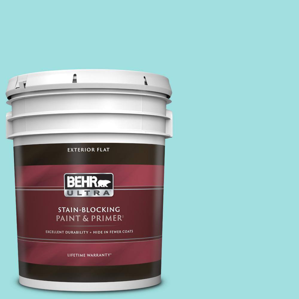 BEHR ULTRA 5 gal. #P460-2 Tropical Waterfall Flat Exterior Paint ...