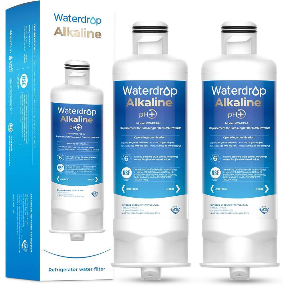 Waterdrop WD Alkaline DA97-17376B Refrigerator Water Filter, Enhances ...