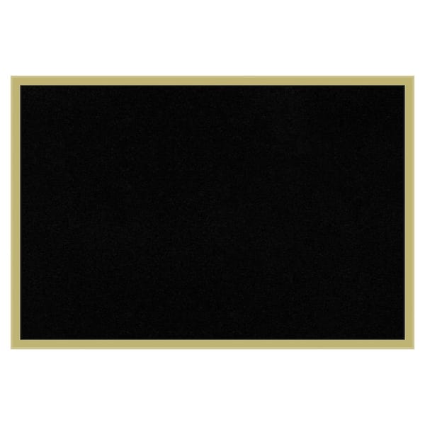 Amanti Art Incline Light Gold 37 in. x 25 in. Wood Framed Black Cork ...