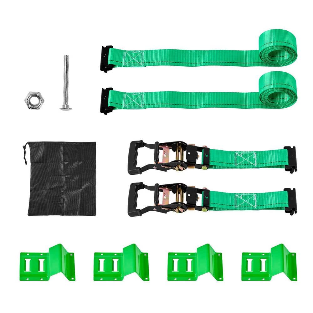 SKYSHALO Wheel Chock Tie-Down Kit, Chock-Style Trailer Tie Down Strap ...