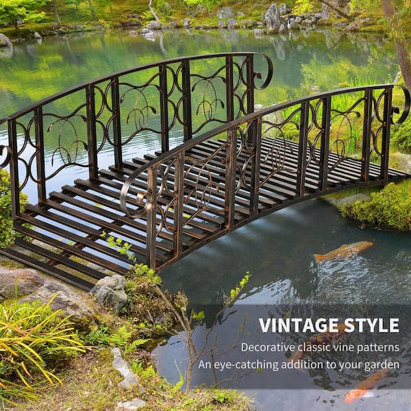 Metal Arched Garden Footbridge