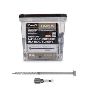 FastenMaster ThruLok 1/4 in. 8 in. External Hex Drive, Hex Head Wood ...