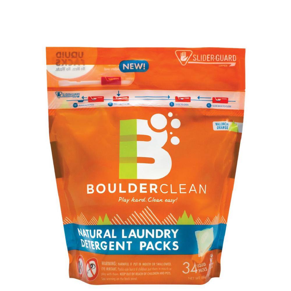 BOULDER CLEAN Clean Natural Laundry Detergent Packs Valencia Orange (34 ...