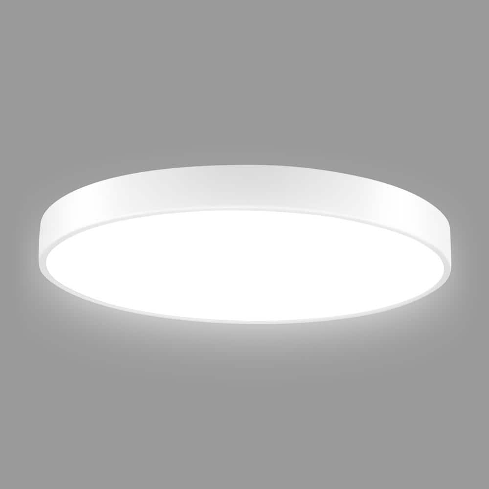 CIPACHO 15.75 in. 1-Light White LED Flush Mount Light Fixture(1-Pack) T ...