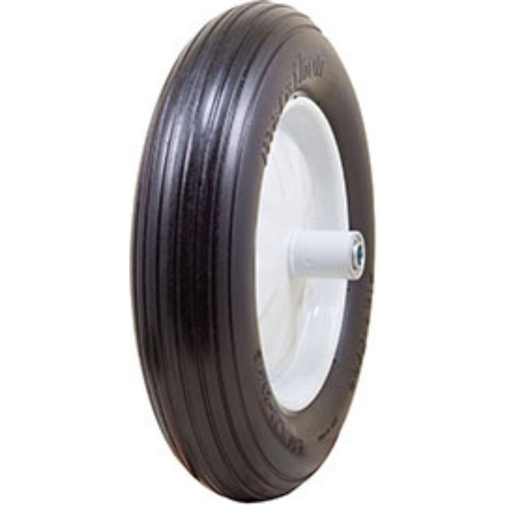 Flat-Free Ribbed Tread Wheelbarrow Tire 00001 - The Home Depot