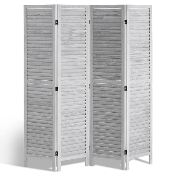 VEVOR Wood Room Divider, 4-Panel Folding Privacy Screen, 66.9 in. Tall ...