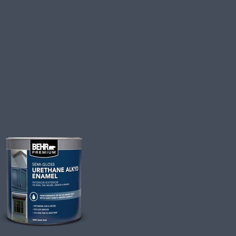 BEHR PREMIUM 1 qt. #S520-7 Night Flight Semi-Gloss Enamel Urethane ...