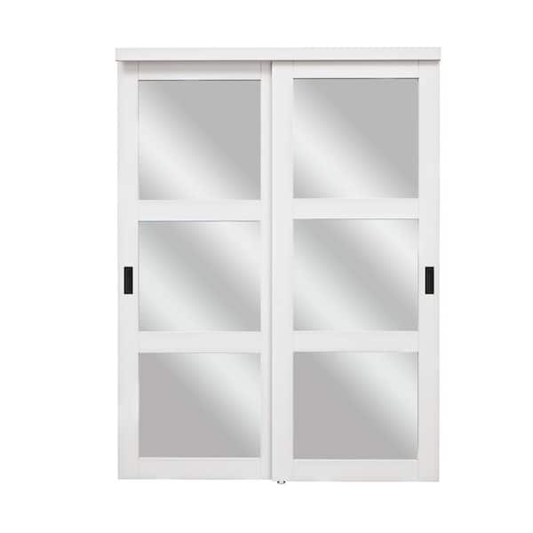ARK DESIGN 48 in. x 80 in. K Shape White Solid Core Finished MDF Closet ...