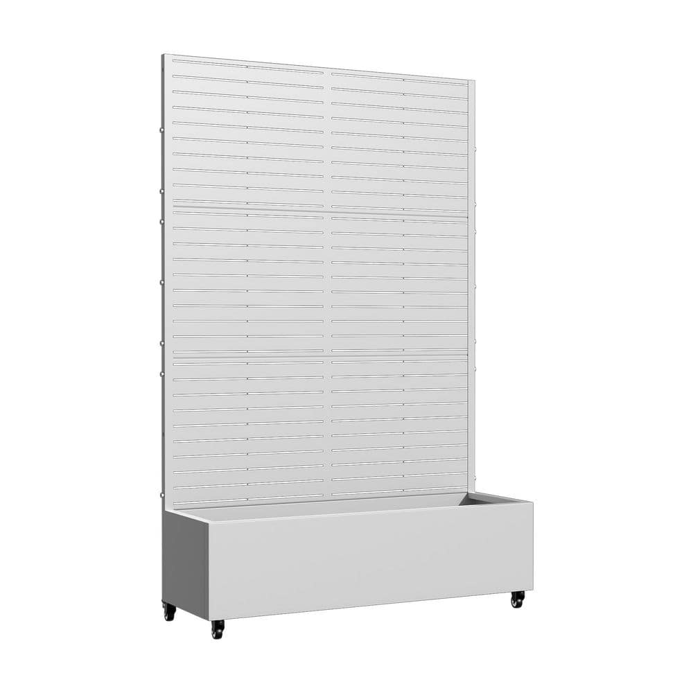 SpassWay 6 ft. H x 4 ft. W Metal Planter Box Privacy Screen Garden Bed ...