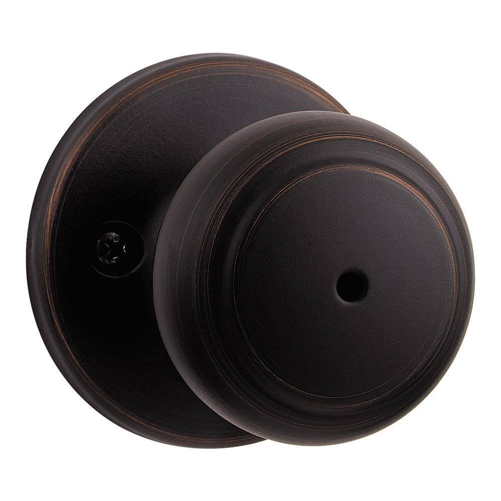 Kwikset Cove Venetian Bronze Bed/Bath Knob 300CV 11P CP - The Home Depot