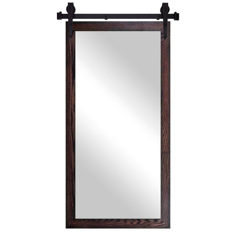 Rayne Mirrors (33 in. W x 54 in. H) Black Cherry Oak Hardwood Mirror ...