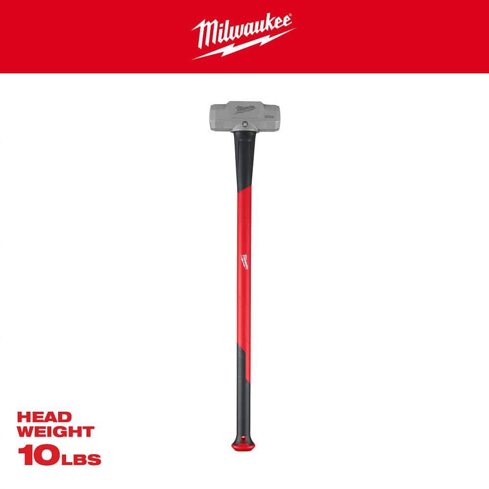 Milwaukee 10 lb. Sledge Hammer with 36 in. Fiberglass Handle 48-22-9332 ...
