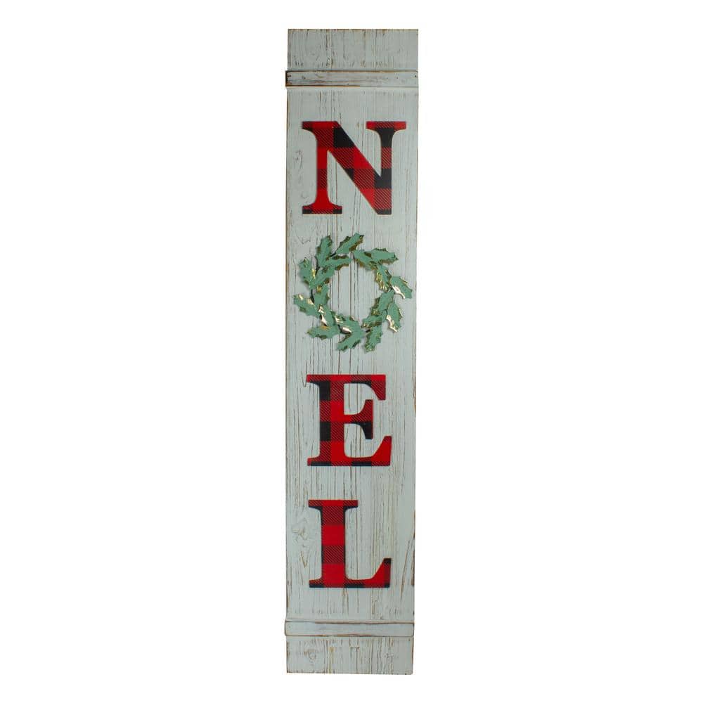 Northlight 48 in. White And Red Wooden Noel Christmas Wall Sign ...