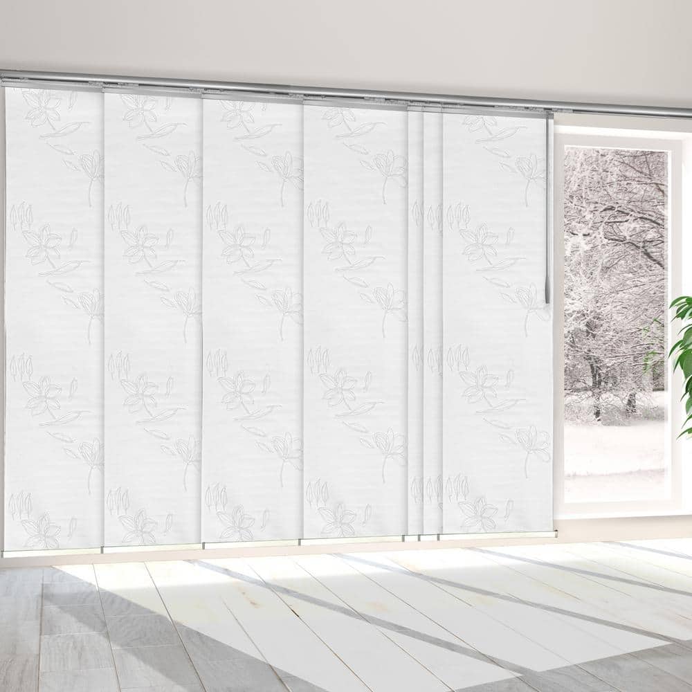 EMOH Primrose 110 in. - 153 in. W x 94 in. L Adjustable 7- Panel White ...