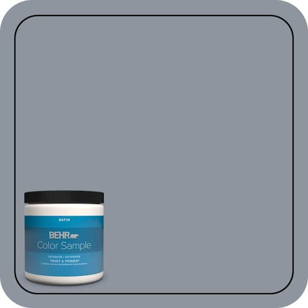 BEHR PREMIUM PLUS 8 oz. #750F-4 Raging Sea Satin Enamel Interior ...