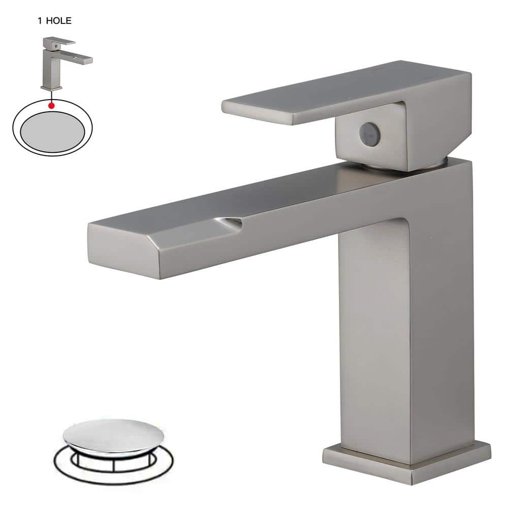 BWE Single Handle Single Hole Modern Bathroom Faucet for Sink Drip-Free ...