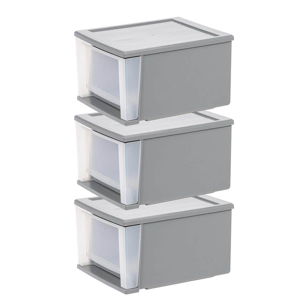 Reviews for IRIS 1 Drawer Stackable Storage Unit in Gray (12 in. W x 8. ...