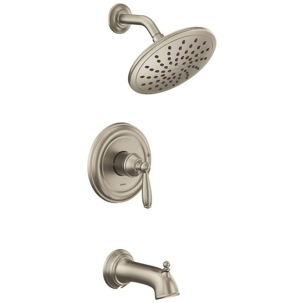 MOEN Brantford 1 Handle Wall Mounted Tub and Shower Trim Kit with Spout ...