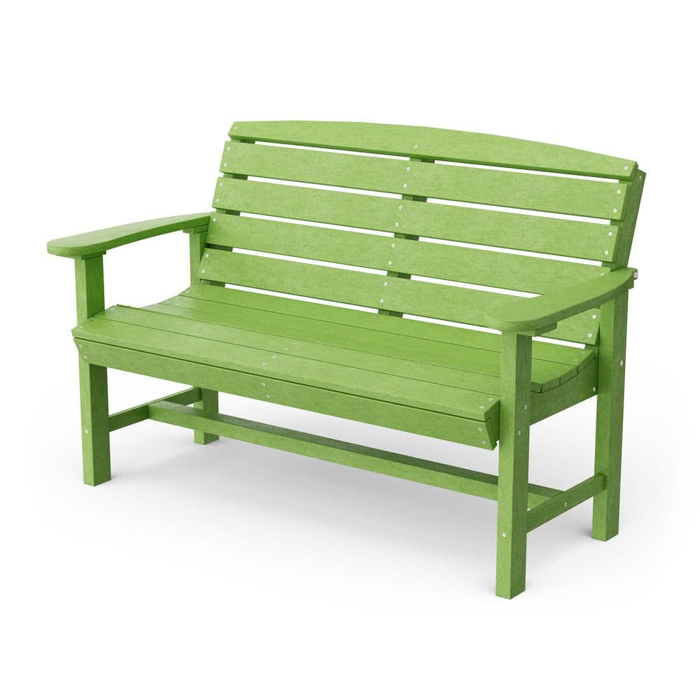 Wildridge Classic Lime Green HDPE Plastic Outdoor Bench LCC-226-TLG ...
