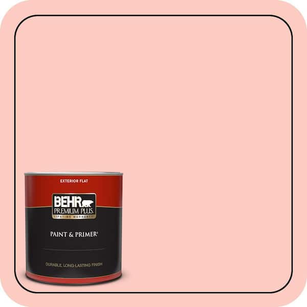 BEHR PREMIUM PLUS 1 qt. #170A-2 Strawberry Mousse Flat Exterior Paint ...