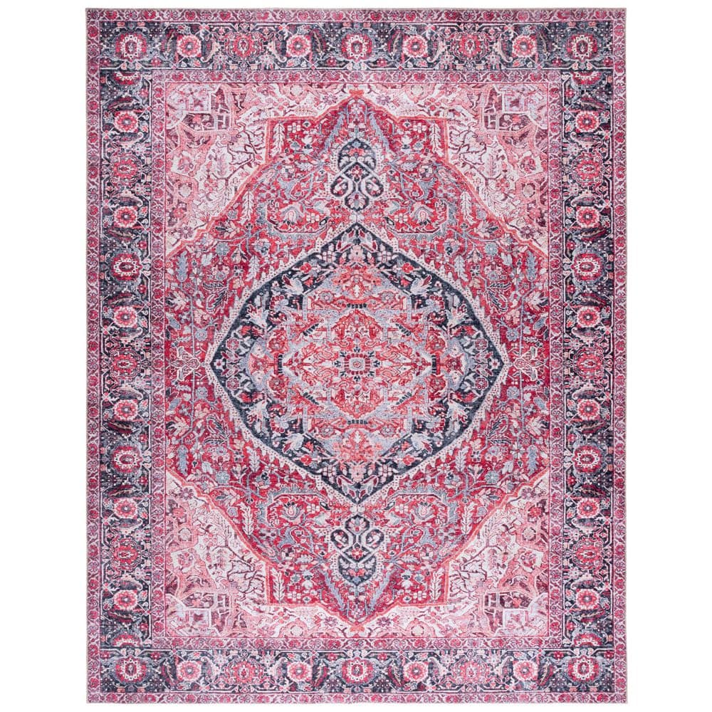 SAFAVIEH Vintage Serapi Pink/Blue 8 ft. x 10 ft. Machine Washable ...