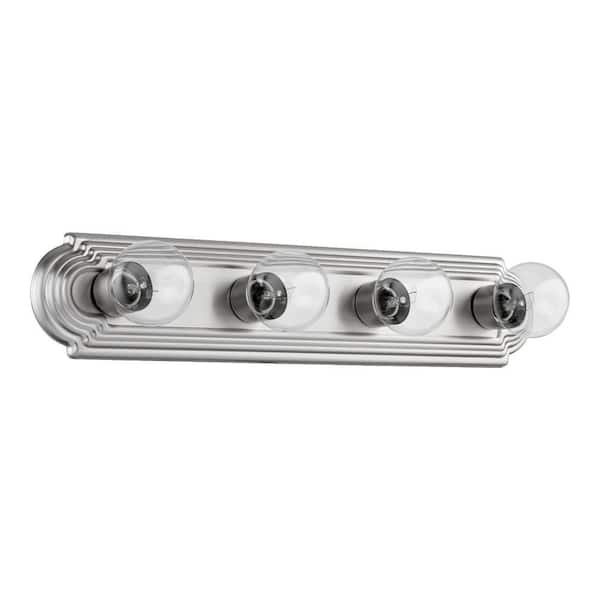 Quorum INTERNATIONAL Traditional 24 in. W 4-Lights Satin Nickel Vanity ...