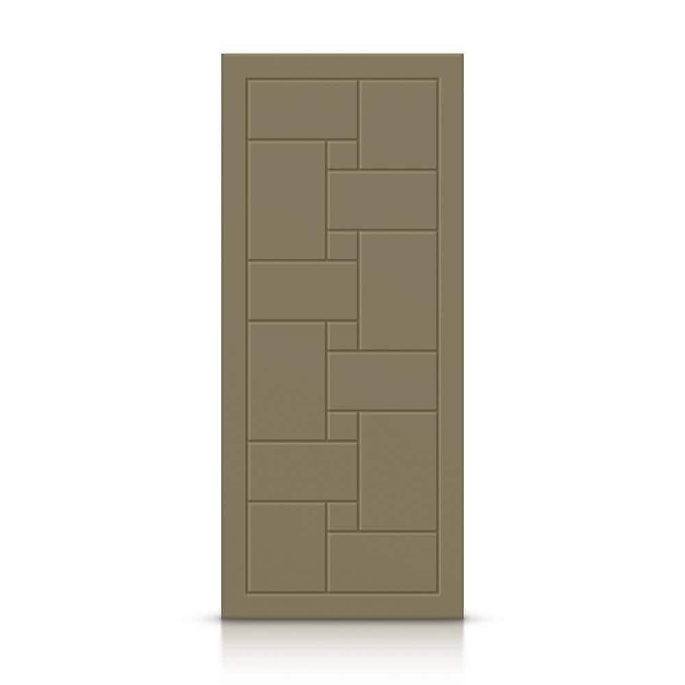 CALHOME 30 in. x 80 in. Hollow Core Olive Green Painted Composite MDF ...