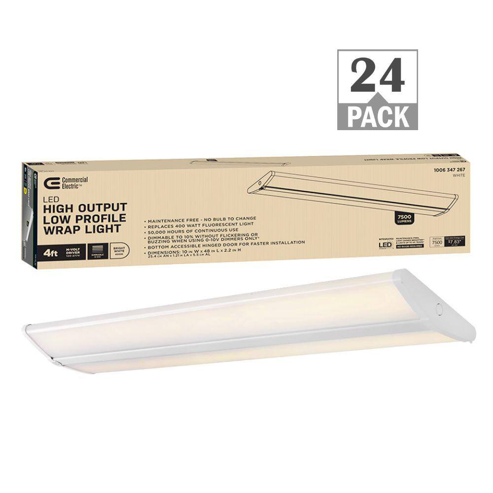 Reviews for Commercial Electric 48 in. 7500 Lumens Integrated LED White ...