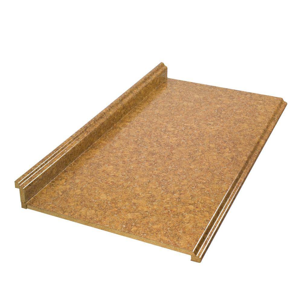 Hampton Bay 4 ft. Laminate Countertop in Jeweled Coral with Valencia ...