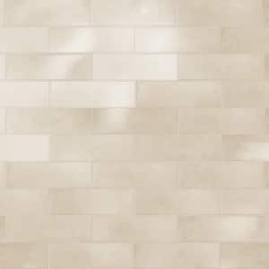 Merola Tile Coco Glossy Canvas Beige 2 in. x 5-7/8 in. Porcelain Wall ...