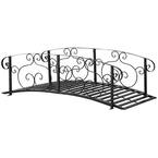 Outsunny 6 ft. Steel Garden Bridge with Safety Railings Steel Arc ...
