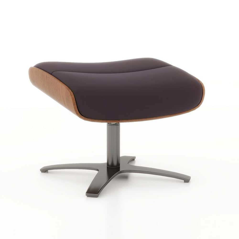 Jennifer Taylor Jovan 20.5 in. Mid-Century Modern Genuine Leather ...