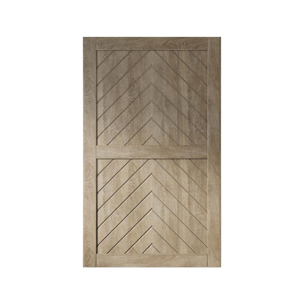 HOMACER JT1 50 in. x 80 in. C-Panel Solid Core Classic Gray Fishbone ...