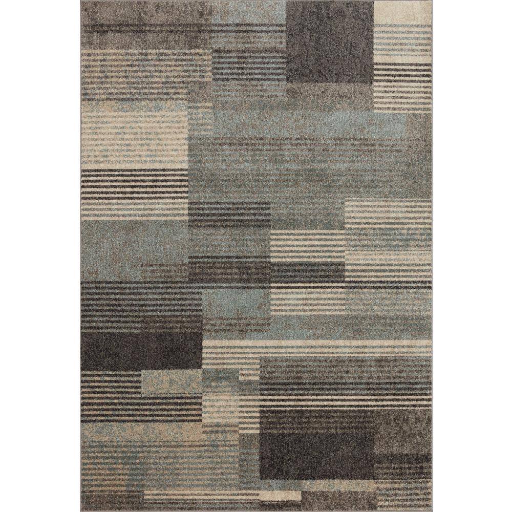 LOLOI II Bowery Storm/Taupe 5 ft. 5 in. x 7 ft. 6 in. Contemporary ...