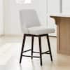 Spruce & Spring 26 in. Maisie Ivory High Back Wood Swivel Counter Stool ...