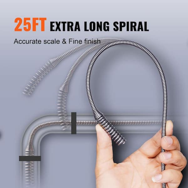 SKYSHALO Drain Auger 25 Ft., Plumbing Snake Auto Feed, Plumbers Snake ...