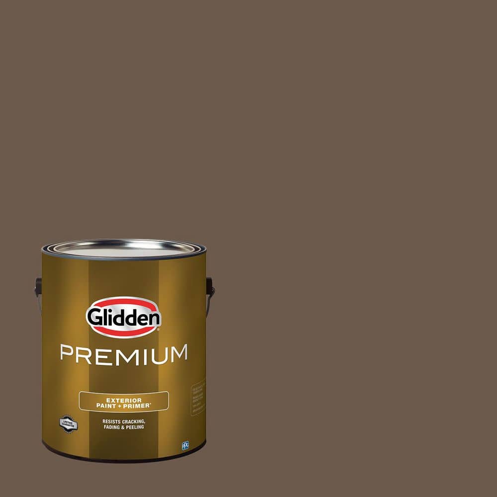 Glidden Premium 1-gal. PPG1077-7 Coffee House Semi-Gloss Exterior Latex ...