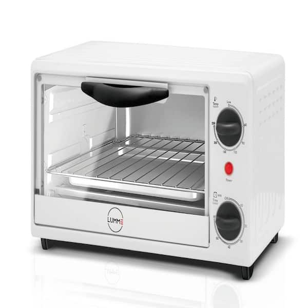 Lumme E012W 1200W 4 Slices of Bread White Toaster Oven with Easy To Use ...