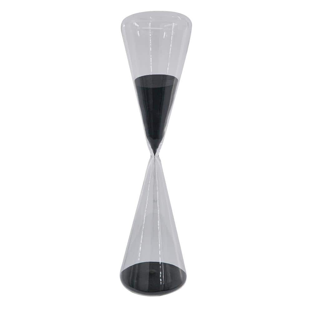A & B Home Gray/Black 120-Minute Triangular Hourglass with Black Sand ...