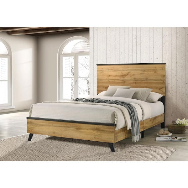 Coaster Kaywood Natural Pine and Weathered Brown Wood Frame Full Panel ...