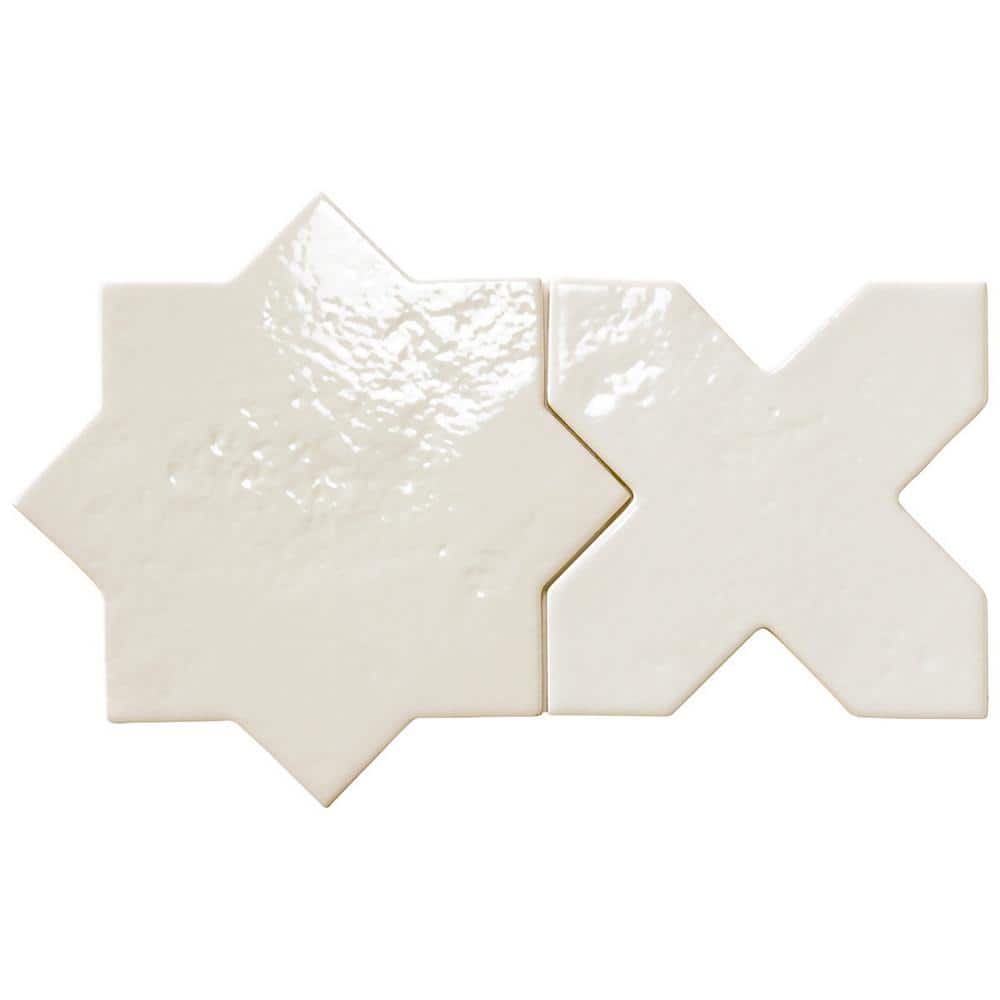 Ivy Hill Tile Tripoli Star-Crossed Polished White 6.1 in. x 0.35 in ...