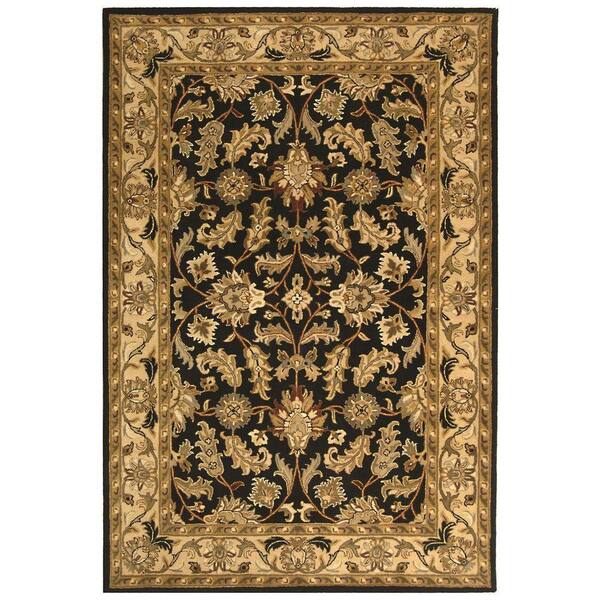 SAFAVIEH Heritage Black/Beige 6 ft. x 9 ft. Border Area Rug HG628B-6 ...
