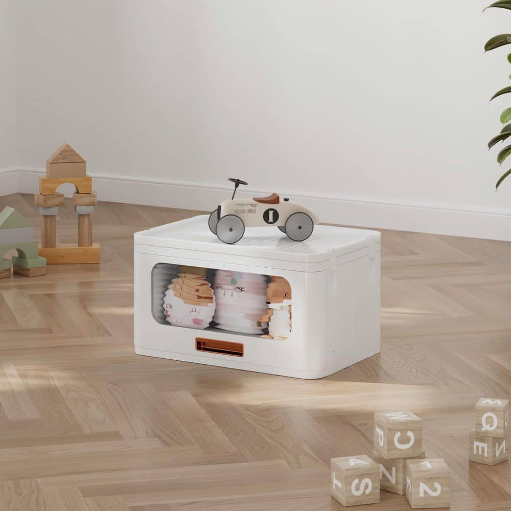 VECELO Stackable Storage Bins with Drawers Foldable Accent Storage ...