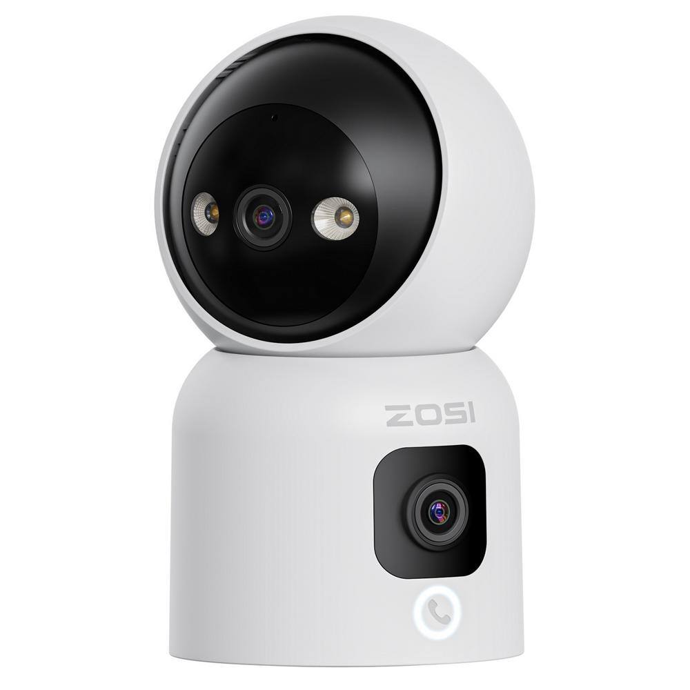 ZOSI Dual Lens 4MP(2 x 2MP) Plug-in Indoor Home Security Camera, Baby ...