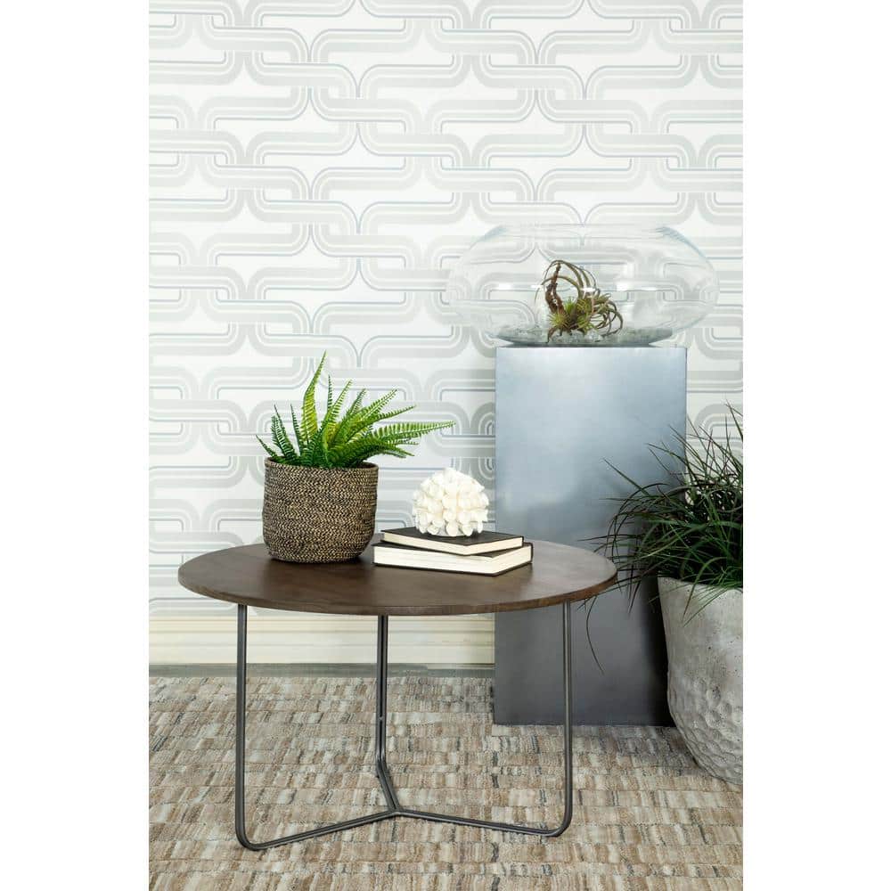 Coaster Yaritza Natural and Gunmetal Round Accent Table with Triangle ...