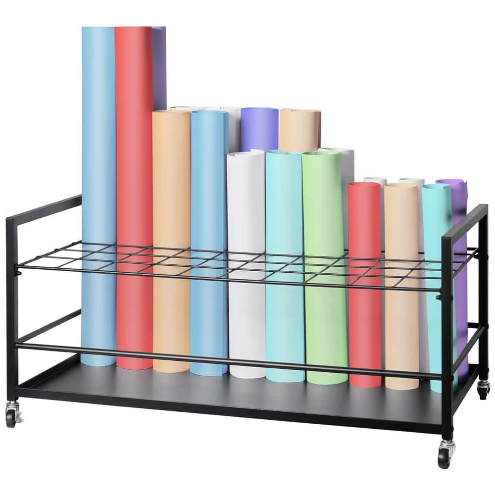 SKYSHALO Blueprint Storage Rack, 50 Slots Blueprint Holder with Wheels ...