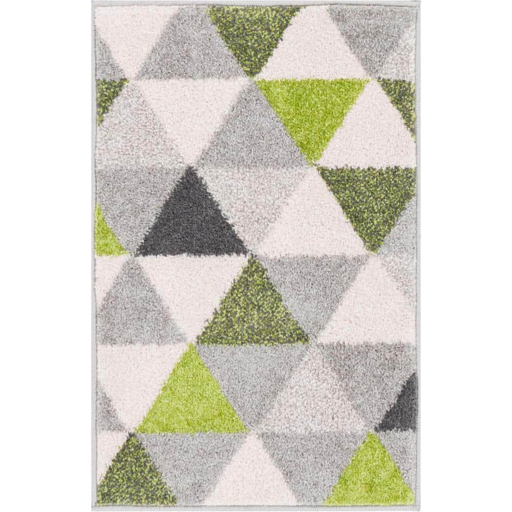 Well Woven Mystic Alvin Green 2 ft. x 3 ft. Mid-Century Geometric ...