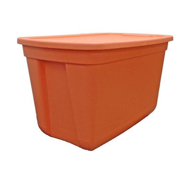 HDX 20 Gal. Storage Bin Fiesta in Orange 2020-4499 - The Home Depot